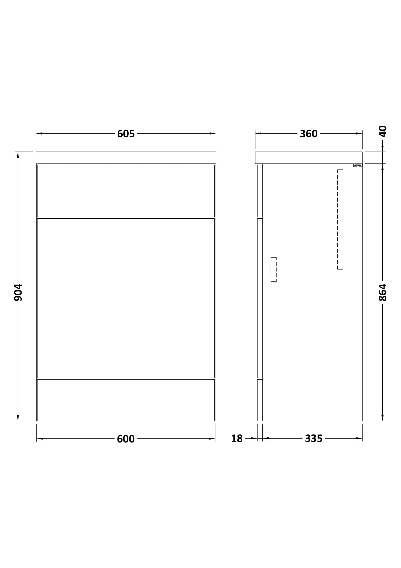 Hudson Reed Fusion WC Unit And Polymarble Top - 600mm Wide - Bubly Bathrooms