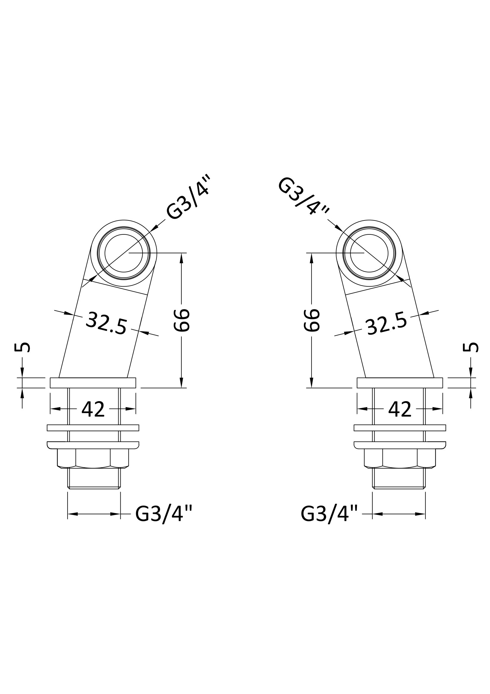 Hudson Reed Inlet Leg For Wall Mounted Bath Shower Mixers - 47mm Wide ...