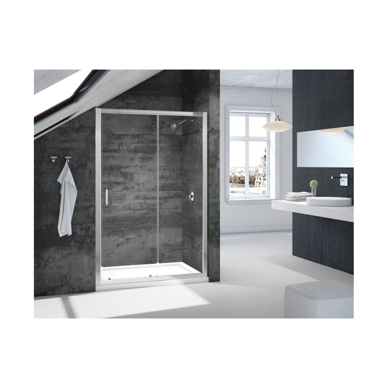 Merysa Vivid Boost Recessed Loft Sliding Shower Door - 1200mm Wide ...
