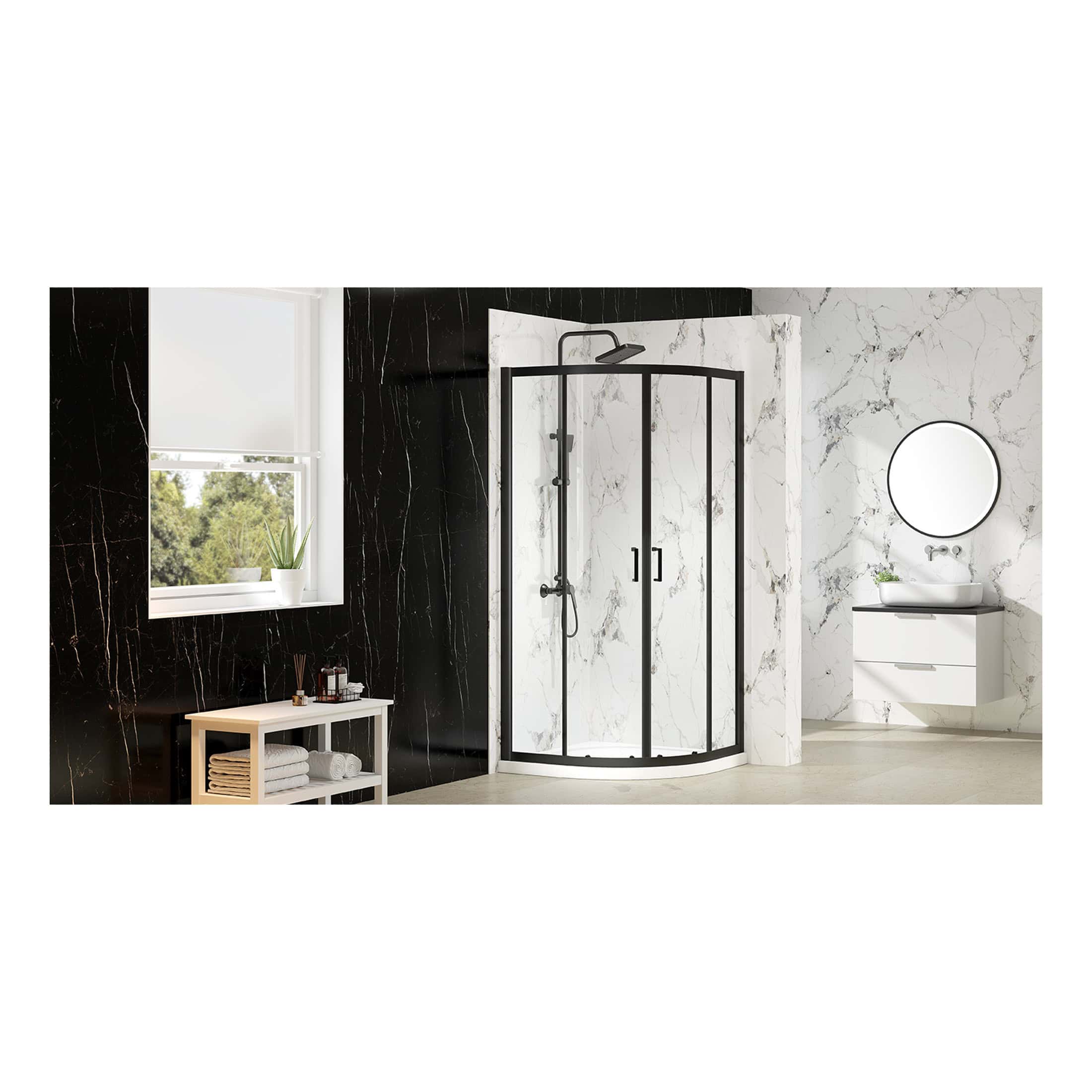 Merlyn Mbox Double Door Quadrant Shower Enclosure - Matt Black - Bubly ...