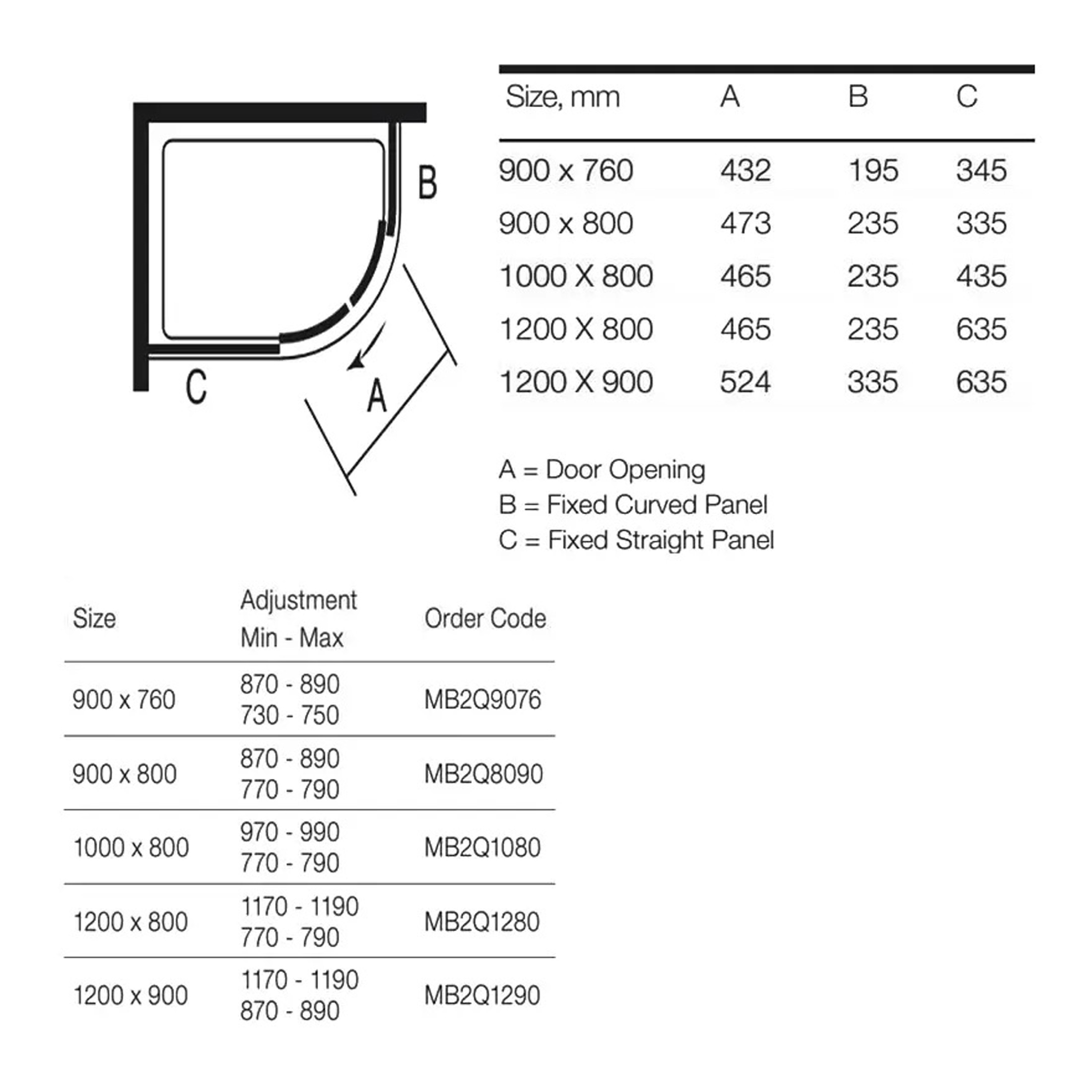 Merlyn Mbox Double Door Offset Quadrant Shower Enclosure - Chrome ...