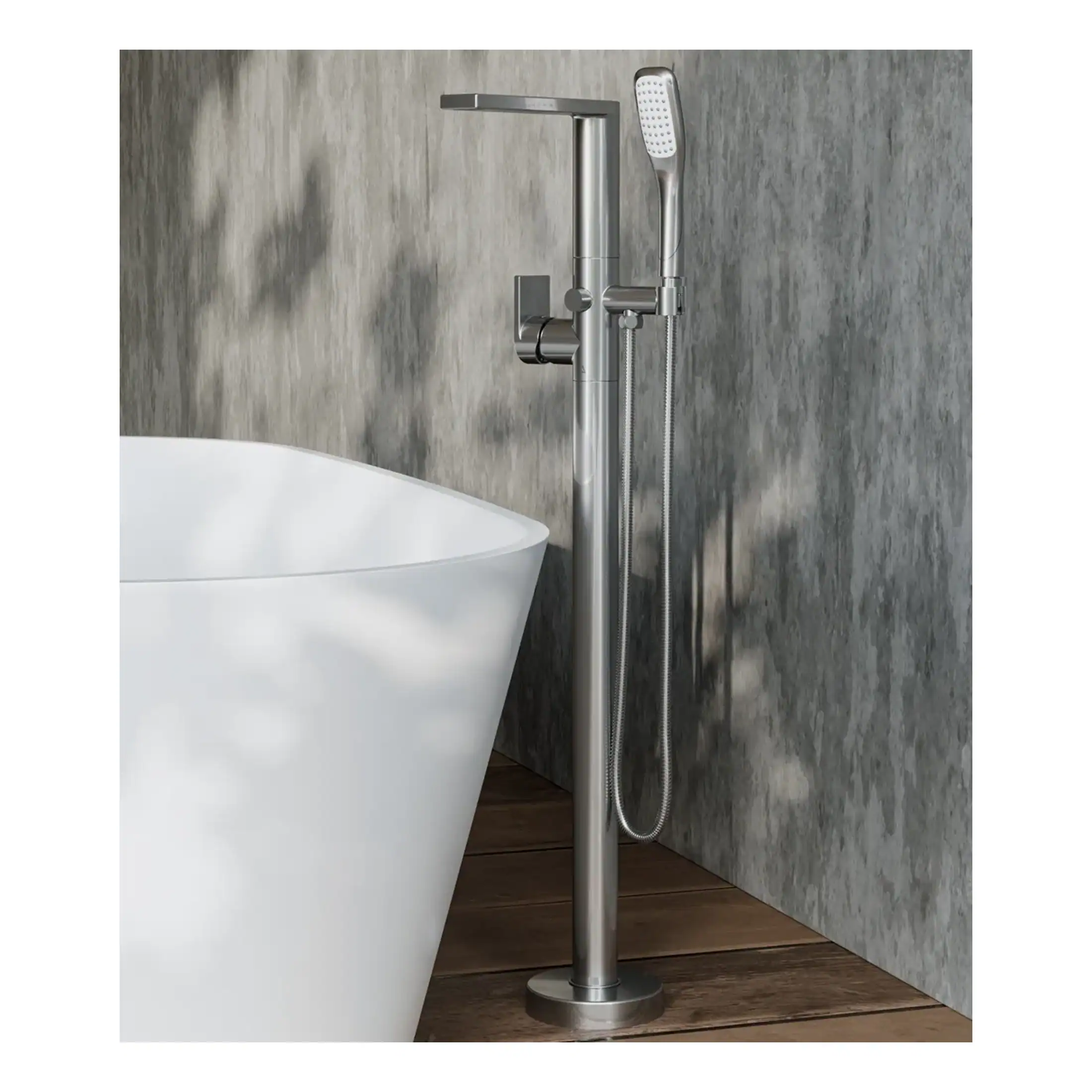 Aqualla Fuse Freestanding Bath Shower Mixer Tap With Kit - Bubly Bathrooms